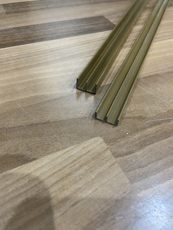 Glass/Vivarium Track set Teak brown 17mm Wide Suit 4/6mm Glass Free Ma ...